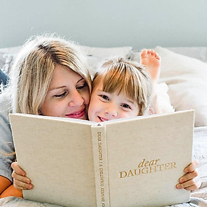 Mother Daughter Journal (Cream, 230 Pages) – Durable Dear Daughter Journal Keepsake – Linen Baby Journal Memory Book - Unique Gifts for Daughter