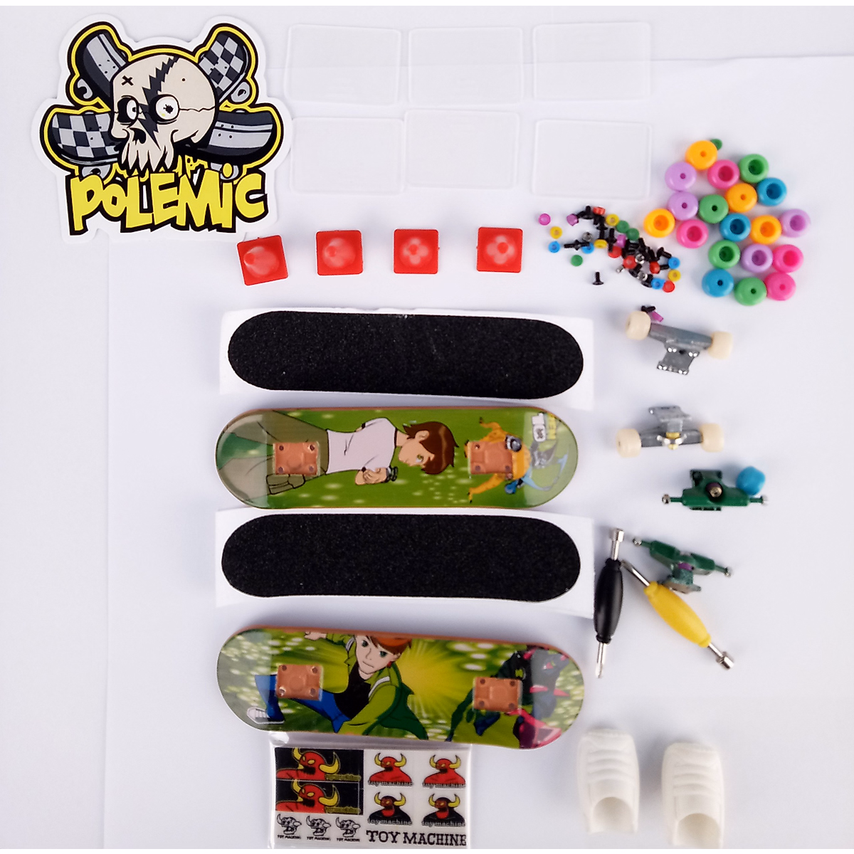 Fanci ABS Finger Skateboard Set Double Rocker DIY Mini Finger Boarding Toy with Storage Box