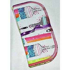 2 Ply Printed Flannel 8x8 Inches Set of 5 Color Me Happy