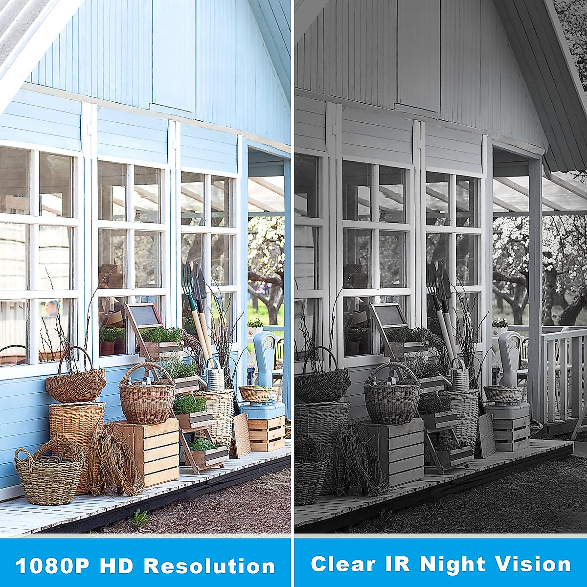 Security Cameras Wireless Outdoor - 1080p HD Night Vision WiFi Wireless Cameras for Home Security, Waterproof Surveillance Camera with Motion Detection, 2-Way Audio, Rechargeable Battery, SD Storage