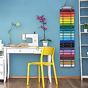 Yosuny Vinyl Roll Holder with 24 Roll Compartments, Vinyl Roll Storage Rack Wall Mount,Over The Door, Craft Vinyl Storage Organizer Idea, Hanging Organizer Storage