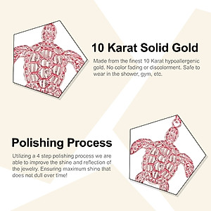 Charm America - Rose Gold Diamond-cut Turtle Charm - 10 Karat Solid Gold