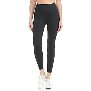 Leggings Depot High Waist 7/8 Leggings Workout Yoga Pants with Pockets (Black, Medium)