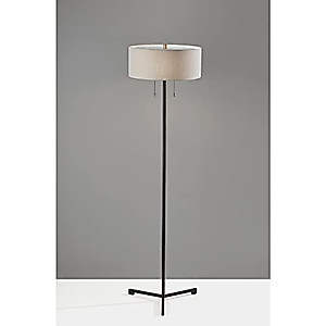 Adesso 1557-01 Wesley Floor Lamp, 60 in, 2 x 60W, Black, 1 Floor Lamp