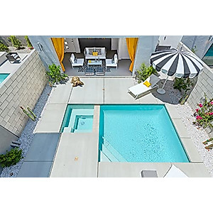 California Umbrella 8.5' Rd. Pagoda Market Umbrella, Silver Pole, 100% Acrylic Black and White Pacifica Fabric