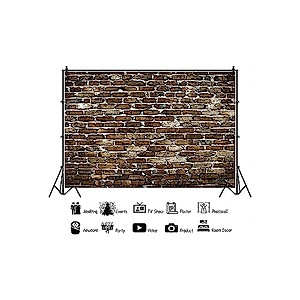 YYNXSY 7x5FT Brown Brick Wall Background Brick Background Large Fabric Brick Photo Background Baby Shower Birthday Party Wedding Graduation Home Decoration Photo Booth Props Banner YY-5