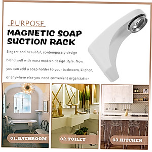 Alipis 2Pcs Magnetic soap Holder Wall Mounted soap Rack soap Holder for Shower Wall Hand soap Container Bath soap Liquid soap draining Holder Hand soap Dispenser abs Tray Storage White