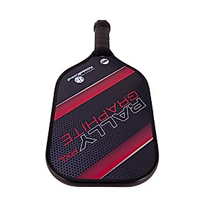 Rally PXL Graphite Pickleball Paddle (Red) XL Elongated Power & Reach Shape | Standard Grip | Polymer Honeycomb Core and Graphite Face