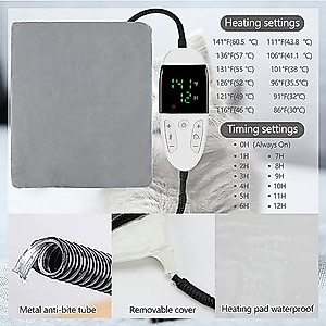 QUEARN Heated Cat House, Heating Cat Houses for Indoor Outdoor Kitty with Heating Pad, Foldable Heated Kitty House Cat Shelter for Your Pet to Stay Warm and Cozy