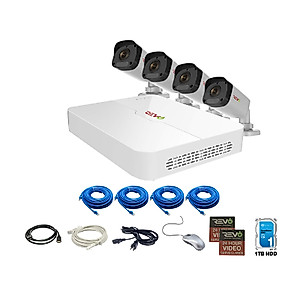 REVO America Ultra HD 4 Ch. 1TB HDD IP NVR Video Security System, 4 x 1080P Bullet Security Cameras - Remote Access Via Smart Phone, Tablet, PC & MAC (RU41B4E-1T)