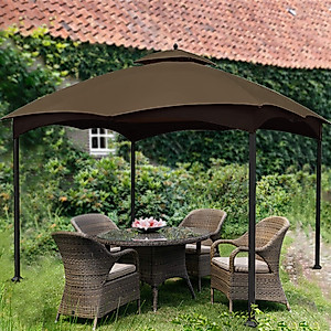 CoastShade Patio 10X12 Replacement Canopy Roof for Lowe's Allen Roth 10X12 Gazebo Backyard Double Top Gazebo #GF-12S004B-1（Brown）