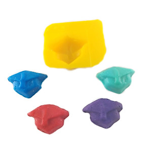 Flexible Molds - Graduation (4 cavity) - Cream Cheese Mint Molds - Candy Melts - Fondant - Caramels - Soft Candy Molds