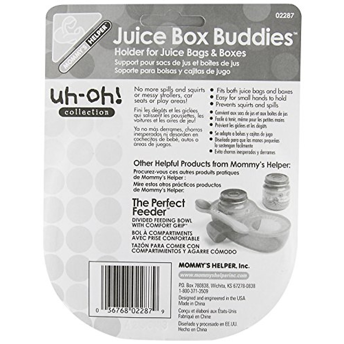 Mommys Helper Juice Box Buddies Holder for Juice Bags and Boxes, Colors May Vary, 1 Pack