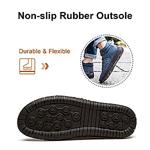 Govicta Mens Casual Shoes Slip On Loafers Leather Oxford Shoes Fashion Shoes Ankle Chukka Boots Blue, Size US8.5