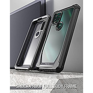 Poetic Guardian Series Case Designed for Moto G Stylus 5G (2021), Model # XT2131,Full-Body Hybrid Shockproof Bumper Cover with Built-in Screen Protector, Black