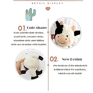zxmbeddings 11.8" Small Cow Stuffed Animal,Cute Cuddle Cow Plush Party Decor Gifts for Kids
