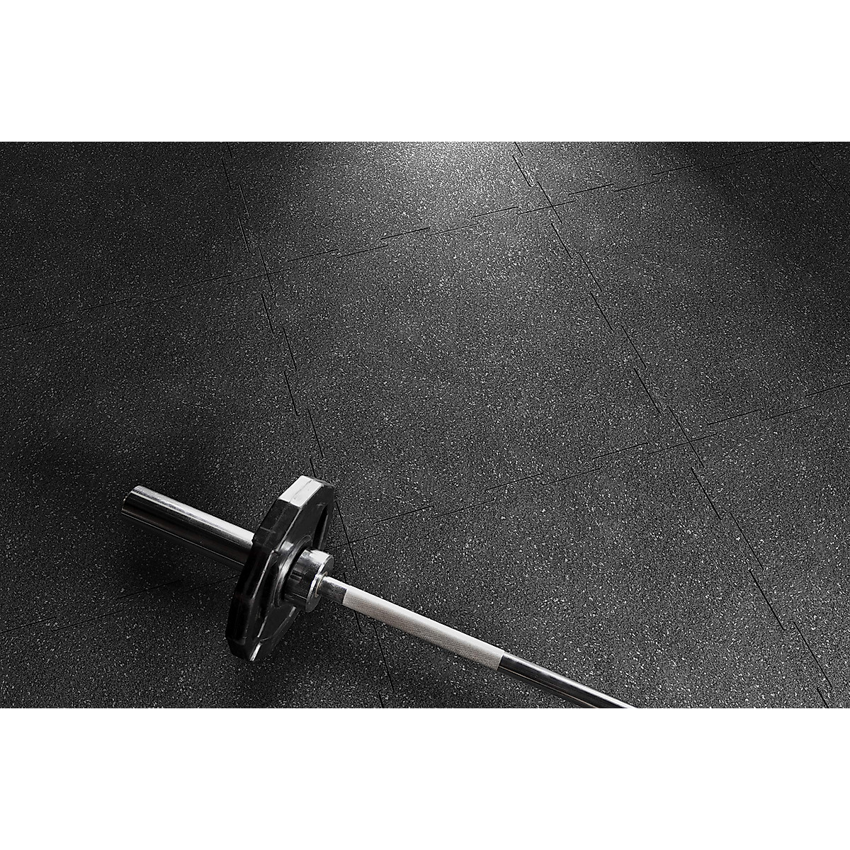 Genaflex Lite Rubber 8mm Interlocking Tiles for Gym Flooring, Exercise Equipment, Exercise Areas - 20" X 20" (Tan/Black, 100 Tiles - 270 Sq. Ft.)