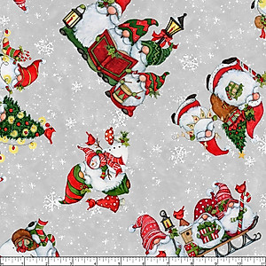 Wilmington Prints Baby Its Gnomes Outside Gnomes Allover, Fabric by The Yard (Gray)