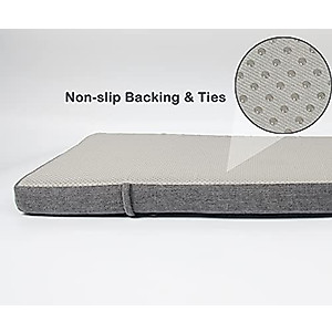 Loveboat Washable Bench Cushion, Non-Slip Bench Pad for Shoe Storage, Window, Piano, Dining 30"x14"x2" Dark Grey