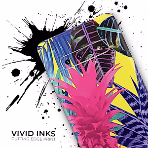 DesignSkinz Hype Flourescent Summer Pineapple Pattern Protective Vinyl Decal Wrap Skin Cover Compatible with The Samsung Galaxy S20 (Screen Trim & Back Glass Skin)