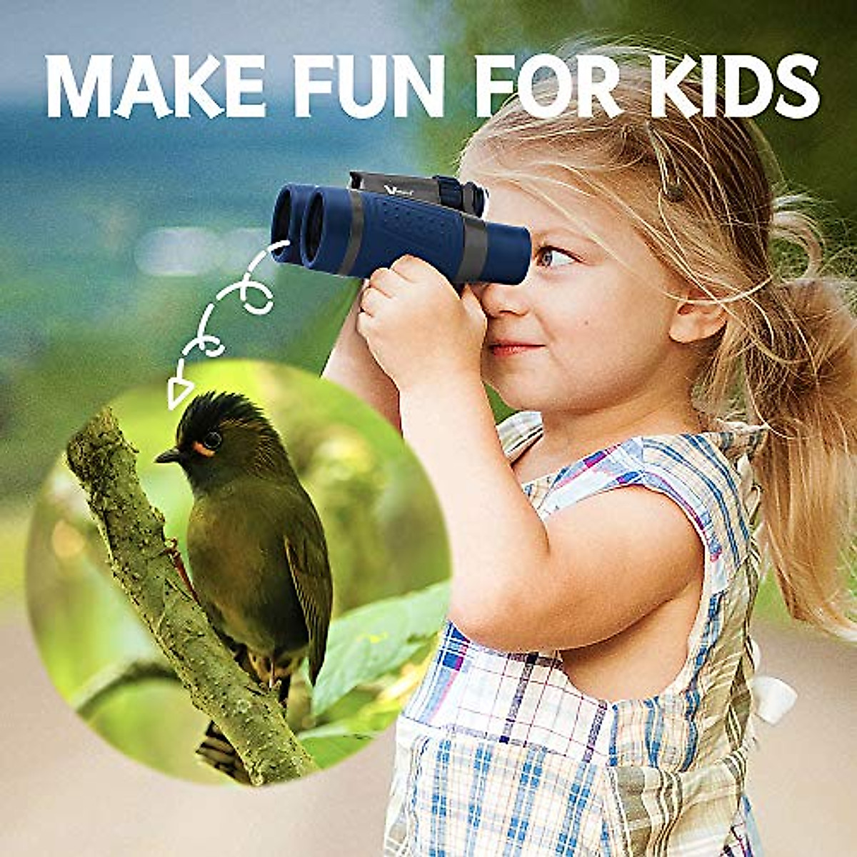Vanstarry Compact Binoculars for Kids Bird Watching Hiking Camping Fishing Accessories Gear Essentials Best Toy Gifts for Boys Girls Children Toddler Waterproof 5X30 Optical Lens Including Compass