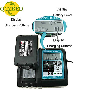 QCZRED 18V 5.0 Ah BL1850B Battery with DC18RC Charger Compatible with Makita 18 Volt LXT Battery BL1830 BL1850 BL1840 BL1850B BL1845 BL1815 BL1820 BL1860B