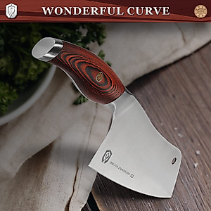 Meat Cleaver, GRANDKKNIFE Cleaver Knife High Carbon Stainless Steel Chef Knife Multipurpose Vegetable Knife for Kitchen and Restaurant