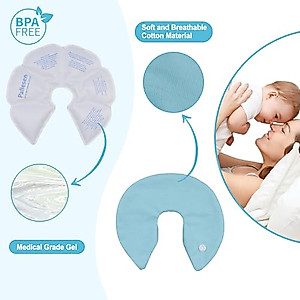 Pallesen 2 Pack Breast Therapy Ice Packs with Soft Covers, Hot and Cold Breast Pads,Reusable Hot Cold Breast Gel Packs, Breastfeeding Essentials for Moms