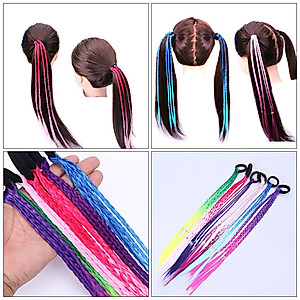 PRETYZOOM 1 Set 6pcs Wig Kids Hair Accessories Hair Accessories for Women Hair Rope Girls Headbands Mermaid Headband Hair Braid Extension Scrunchies Hair Ring Fabric Colorful Child