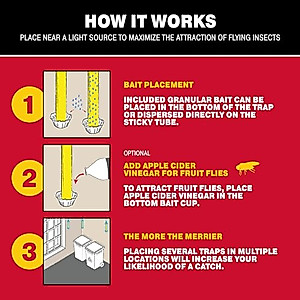 Catchmaster Gold Stick Fly Trap 4-Pk, Bug & Fruit Fly Traps for Indoors & Outdoors, Premium Adhesive Mosquito, Gnat, & Bug Catcher, Pheromone Baited Insect Killer, Pet Safe, Bulk Pest Control for Home