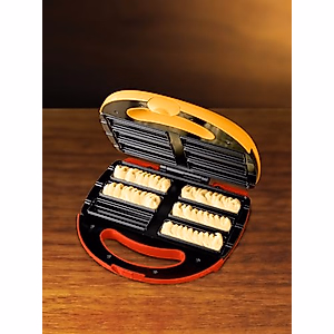 Nostalgia Taco Tuesday Electric Churro Maker – Nonstick, 6-Slot Dual Cooking Plates for Homemade Churros and Cinnamon Pasties – Yellow and Red