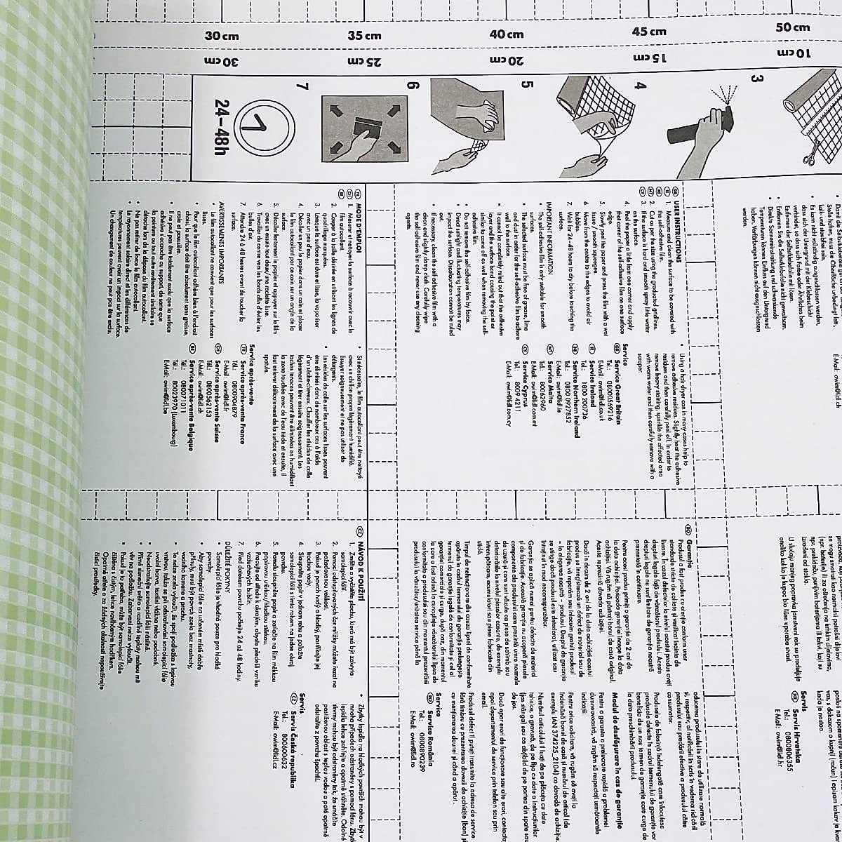 Yifasy 19.7 Feet Roll Green Plaid Shelf Liner Peel and Stick Furniture Shelving Paper Vinyl Wallpaper Cabinet Sticker (M-236.2x17.7 Inch)