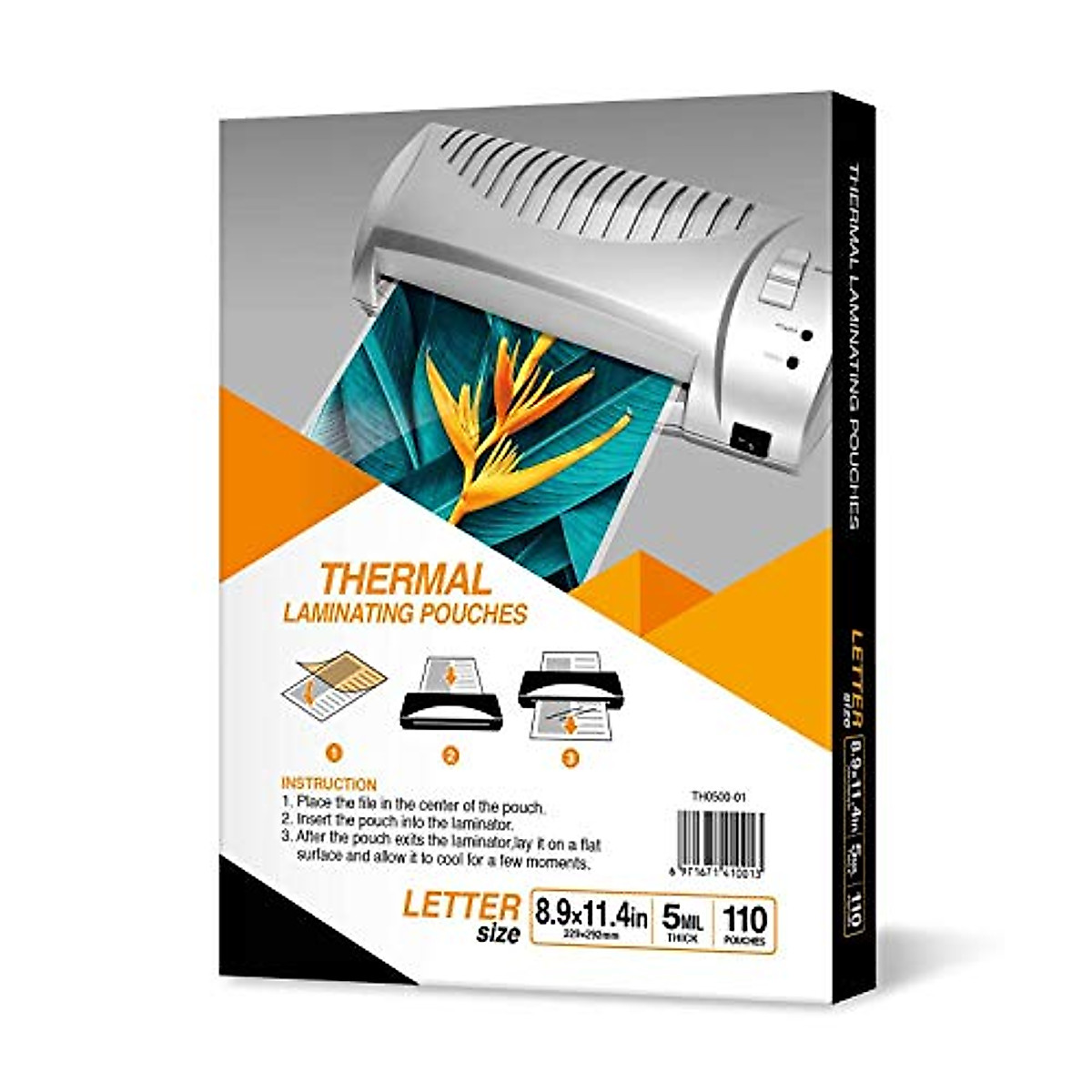 Everest Thermal Laminating Pouches - 8.9 x 11.4 Inches - 5 MIL Thick - 110 Pouches - Letter Size