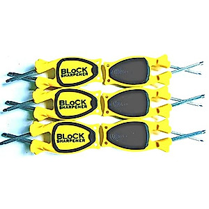 Black with Yellow grip Block knife sharpener