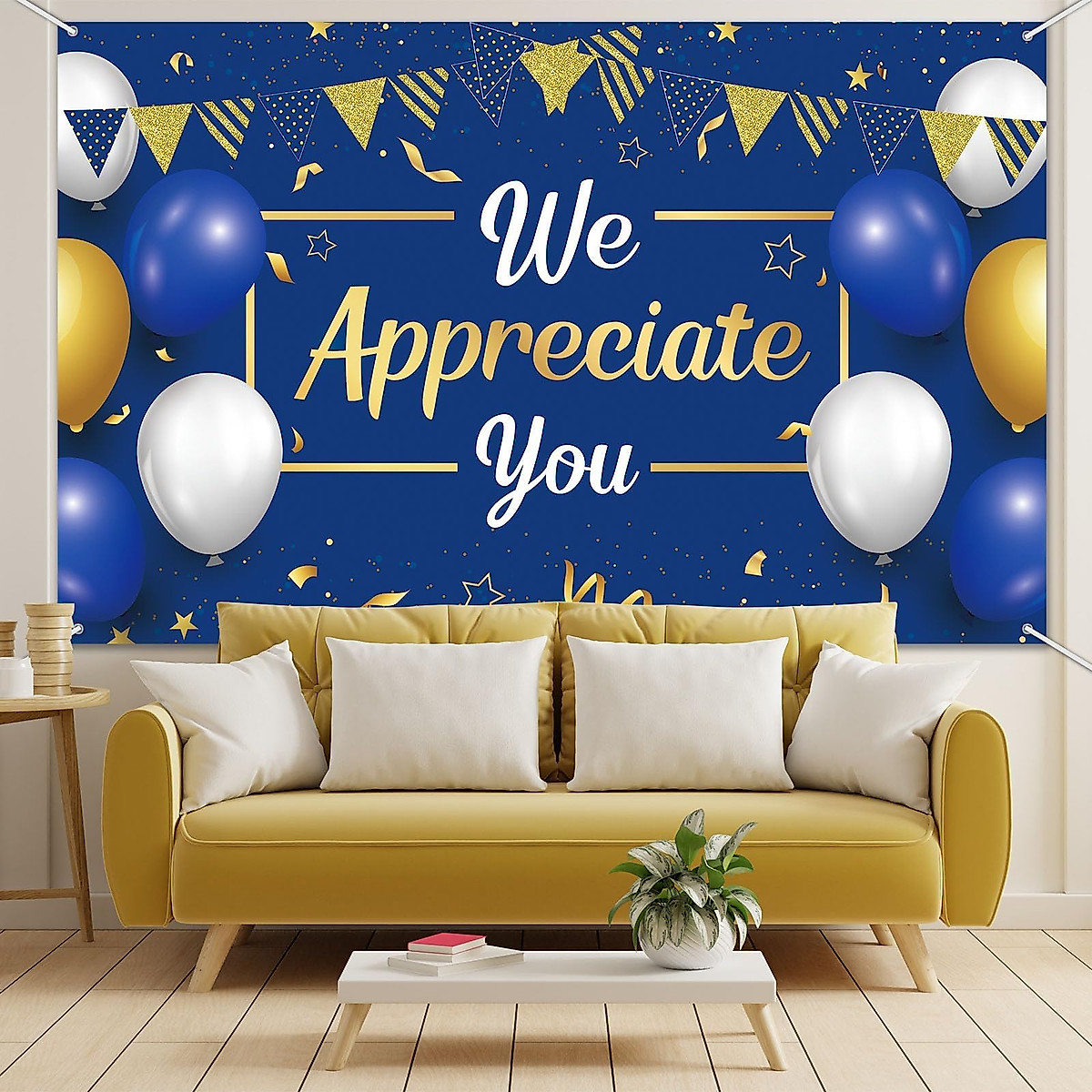Chunnin We Appreciate You Banner Thank You Banner Backdrop Appreciation Party Decorations Thank You for All You Do Party Banner Background for Pastor Work Teacher Doctor Employee Staff 5.9×3.6ft