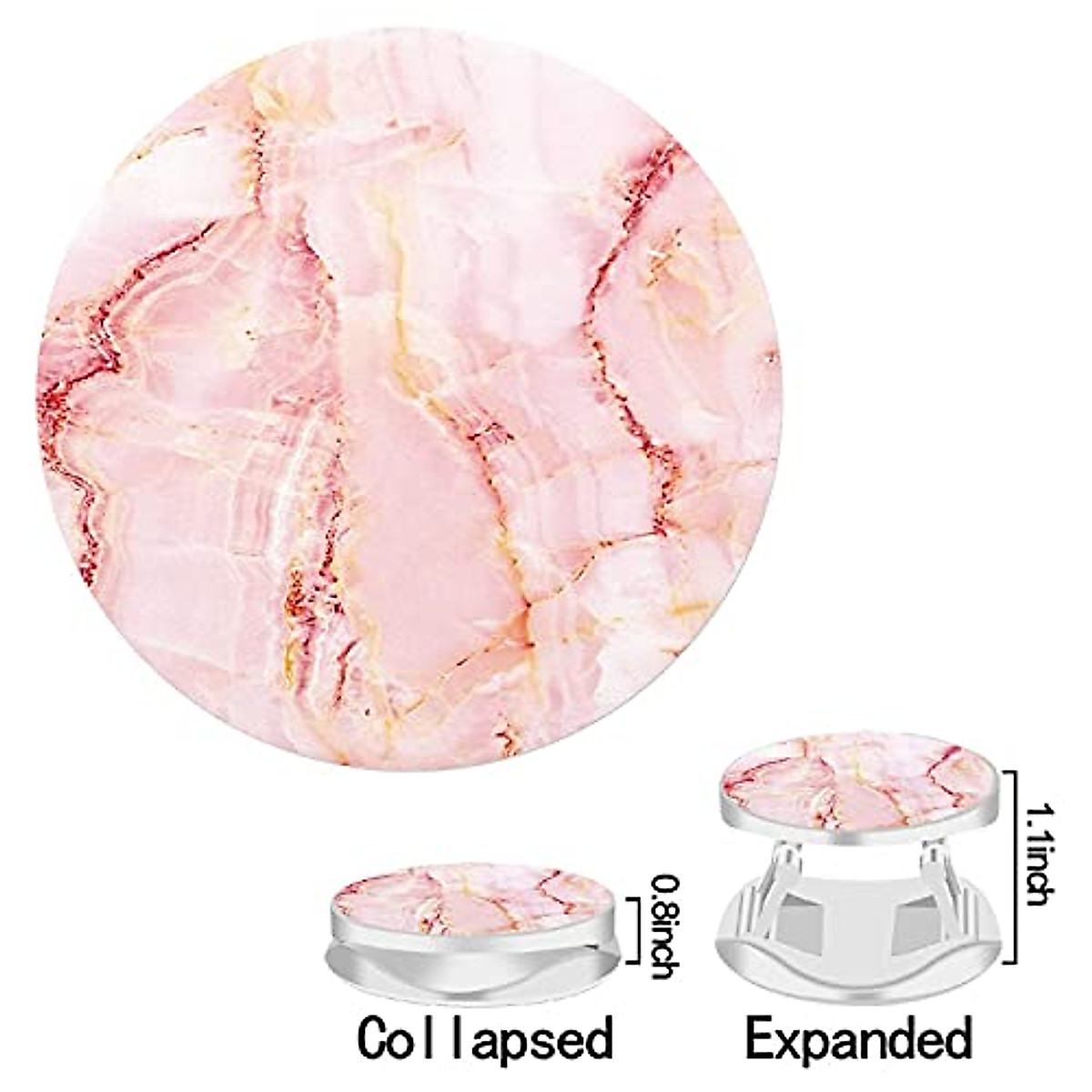 IYAYUHE Multi-Function Cell Phone Stand,Pink Rose Gold Marble Opal Expanding Stand Grip for Smartphones and Tablets (4 Pack)