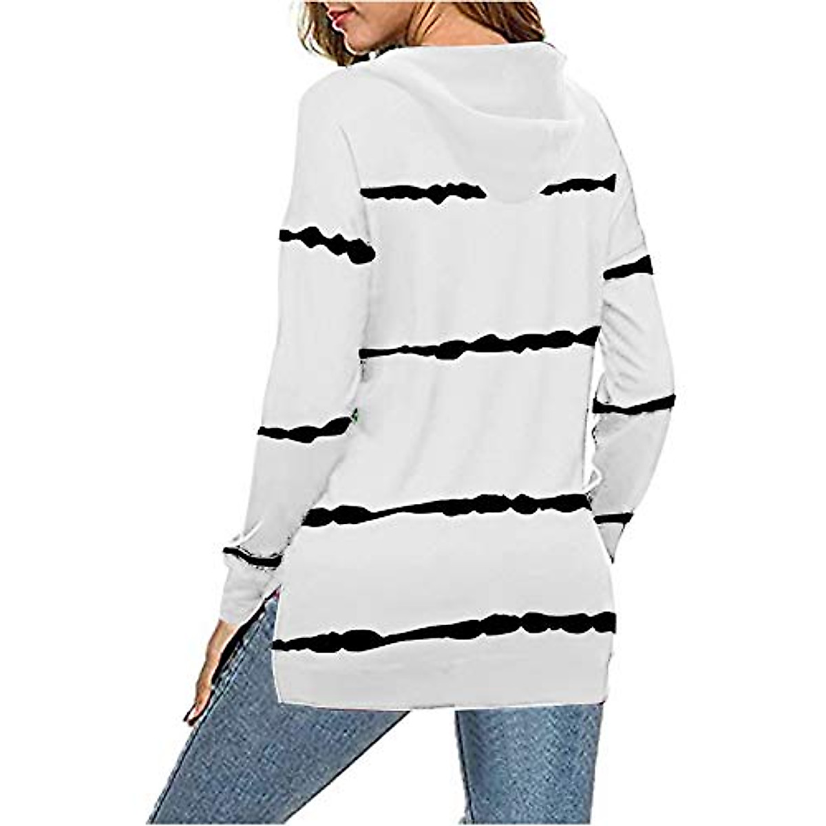 BXzhiri Striped Full Zip Long Sleeve Lightweight Sweatshirts for Women Jacket Coat Lightweight Sweatshirts