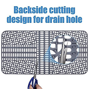 JUSTOGO Sink Protectors for Kitchen Sink,Silicone Sink Mat Grid Accessory 26 "x 13 ",1 PCS Non-slip Grey Sink Mats for Bottom of Kitchen Farmhouse Stainless Steel Porcelain Sink