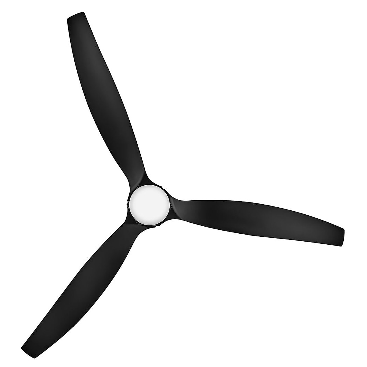 Hinkley Facet 60" Indoor/Outdoor LED Smart Flush Mount Ceiling Fan with Remote - Compact Hexagon-Shaped, Decorative, Modern Propeller, Matte Black
