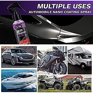 100ml Quick Coat Ceramic Coating Car Wax, 3 In 1 High Protection Quick Car Ceramic Coating Spray, Car Scratch Nano Repair Spray