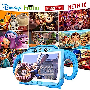 Kids Tablet 7 inch Tablet for Kids Toddlers 64GB Toddler Tablet with Case WiFi Dual Camera, Kids Android Learning Tablet Kids Software Installed Parental Control for Boys Girls YouTube Netflix