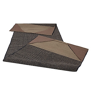 KD Yoga Rug Blanket Convert Plastic Yoga Mat to Eco Friendly 100% Cotton Gripping with Corner Pocket (Grey-Navy)