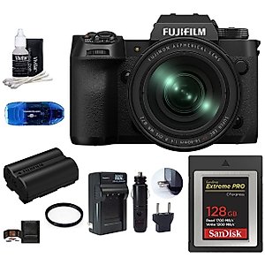 Fujifilm X-H2 Mirrorless Camera with 16-80mm Lens Bundle, Includes: SanDisk 128GB Extreme PRO CF Express Memory Card Type B, Spare NP-W235 Battery and More (8 Items)