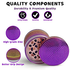 EXPLISH Spice Grinder (Purple) 2.5 inch with transparent window