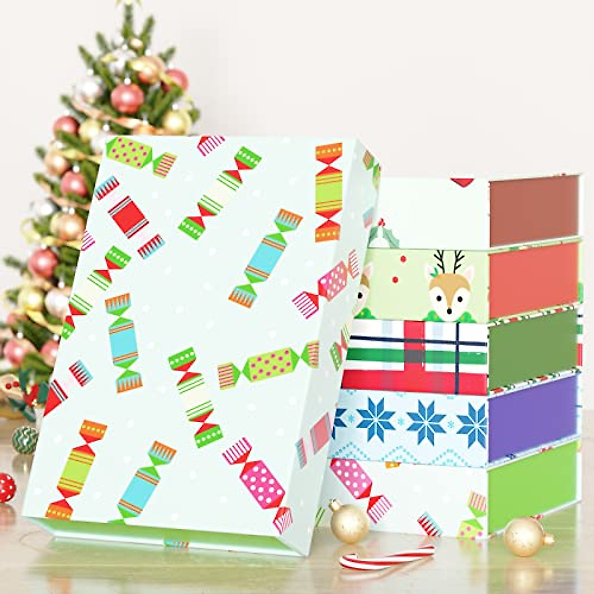 Christmas Gift Box 14" X 9.5" X 2.3" with Magnetic Closure, Perfect Design for Gift Wrapping, Christmas, Thanksgiving, Father'S Day, Mother'S Day Gift Boxes and Ideal for All Kinds Of Holiday Gifts