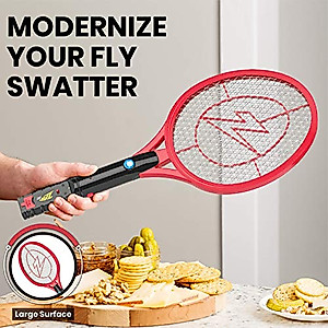 Zap It Electric Fly Swatter Racket & Mosquito Zapper Racket - Rechargeable Bug Zapper Racket - Fly Zapper Racket - Zapper Fly Swatter - Handheld Bug Zapper - 4,000 Volt, USB Charging Cable, 2 Pack