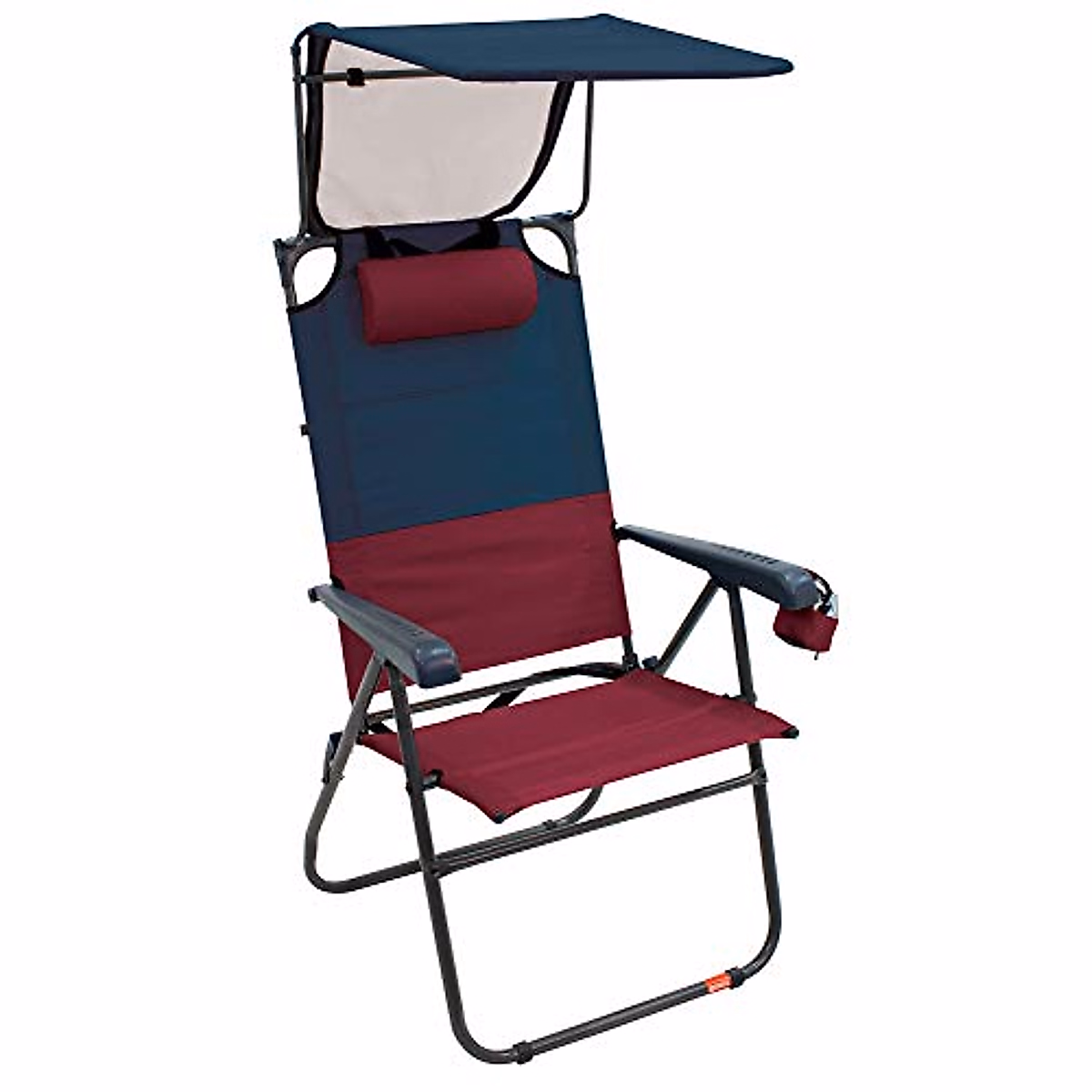 Rio Gear Hi-Boy 17" Extended Seat Height Folding Aluminum Canopy Chair - Charcoal/Oxblood