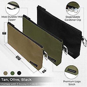 Coreflex 3 Pack Premium Tool Pouch Zipper Bag with internal pockets, 12inch Tool Bag, Multipurpose Storage pouch, Flat Bottom with YKK Zipper for Tools, Gadgets, Cosmetics, Stationary,Travel accessary