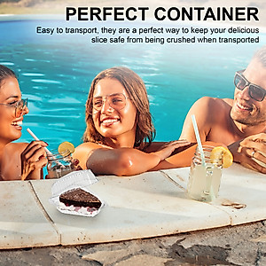 MT Products Cake Slice Container - Clear Hinged Medium Deep Cheesecake Pie Slice Containers (Pack of 20) - Made in the USA