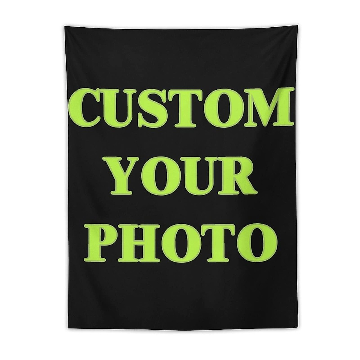 Byxhuc Custom Wall Tapestry Personalized Image Text Custom Tapestry, Custom Backdrop Personalized Wedding Anniversary Funny Backdrop 40''W X 30''L Vertical Tapestry, White